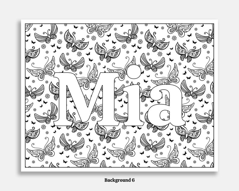 Custom Name Coloring Page. Custom Name Print. Custom Color - Etsy