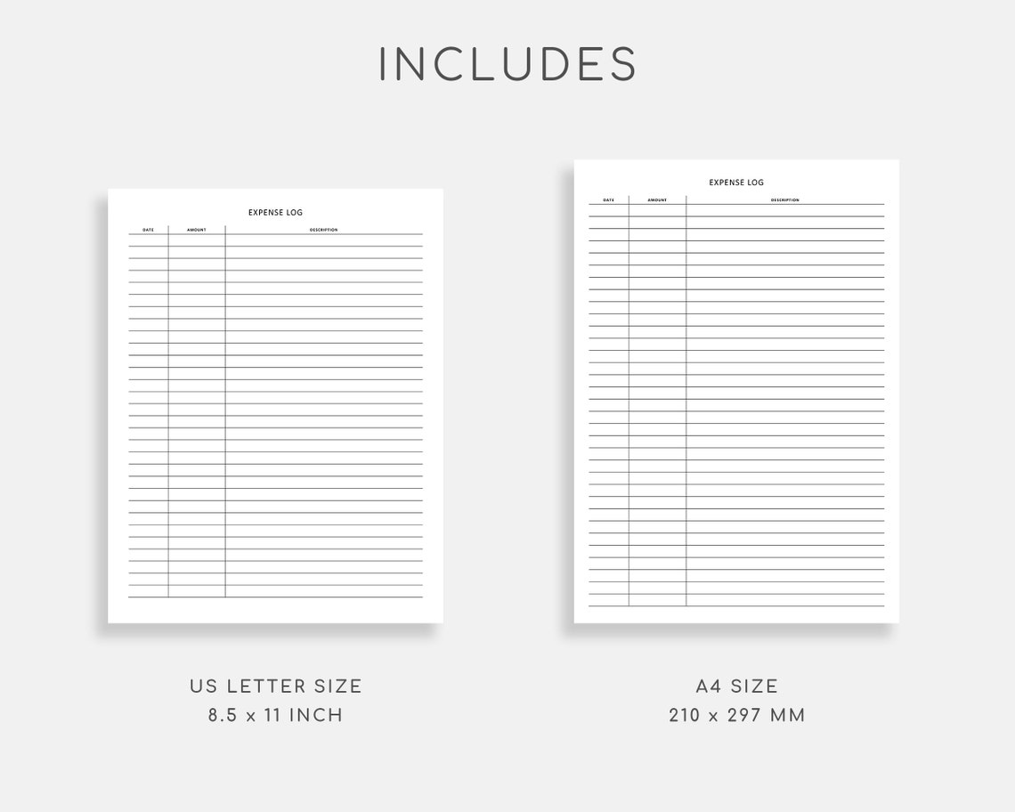 Expense Log. Expense Tracker. Purchase Tracker. Business - Etsy