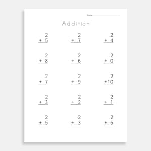 Addition Worksheets for 1-10. Math Worksheets. Preschool Math. - Etsy