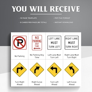 Printable Road Sign Flash Cards: Driver's Ed (PDF) - Etsy