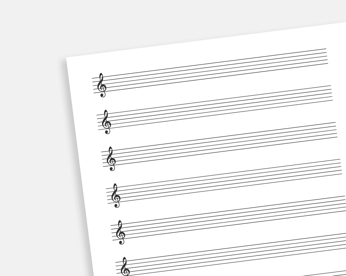 Printable Treble Clef Sheet Music for Letter/a4. Blank Music - Etsy