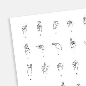 Printable Sign Language Sheet. ASL Alphabet Printable. - Etsy