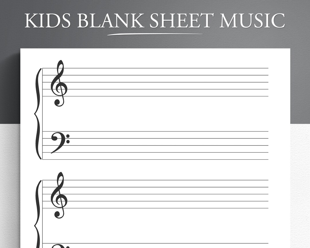 Kids Printable Sheet Music for Letter/a4. Blank Sheet Music - Etsy ...