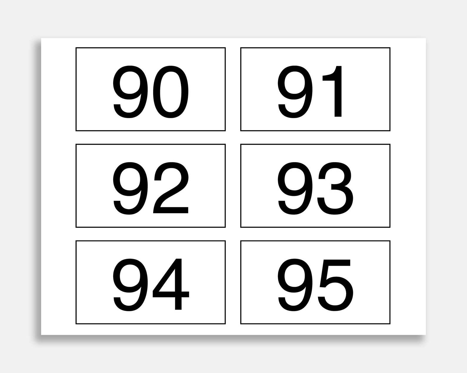 Numbers 1-100 Printable Flash Cards. Preschool Flash Cards. - Etsy