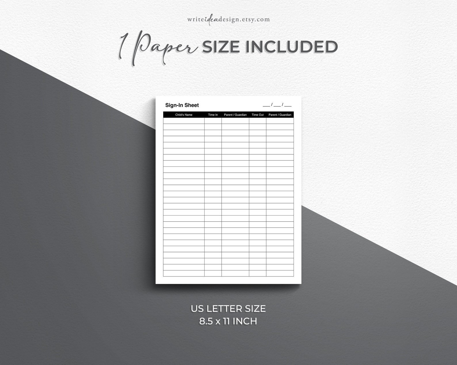 Editable Childcare Sign in Sheet. Daycare Sign In. Nursery - Etsy