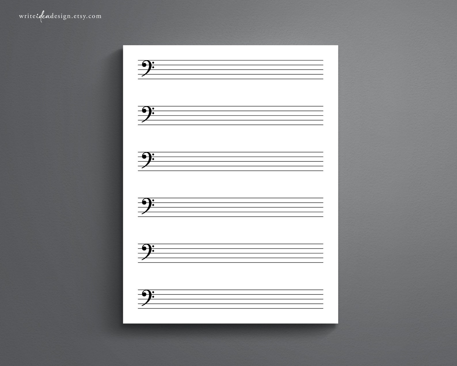 Kids Printable Bass Clef Sheet Music for Letter/a4. Blank - Etsy