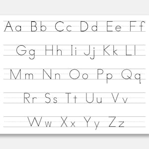 Alphabet Tracing Worksheet. Printable Trace the Alphabet. - Etsy