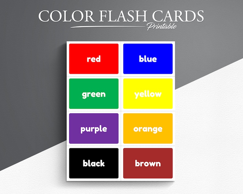 Printable Color Flash Cards. Printable Color Name Flash Cards. - Etsy ...