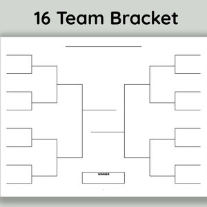 Sports Bracket Printable. 8, 16, 32 Team Bracket. Tournament Bracket ...