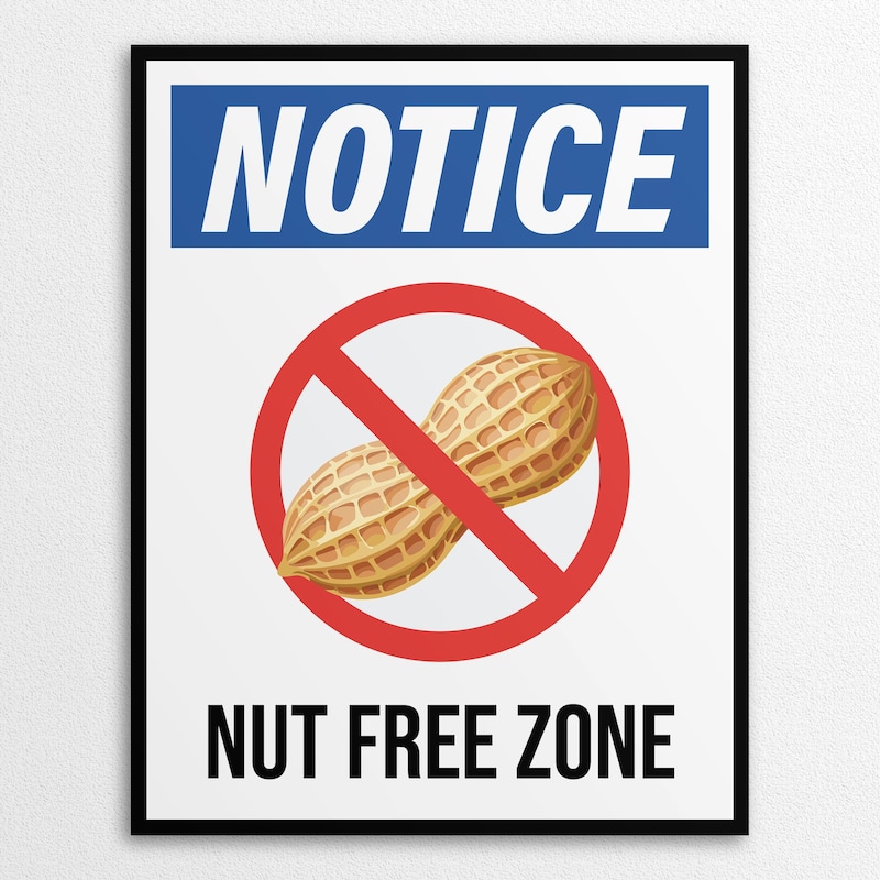 Nut Free Zone Sign - Etsy