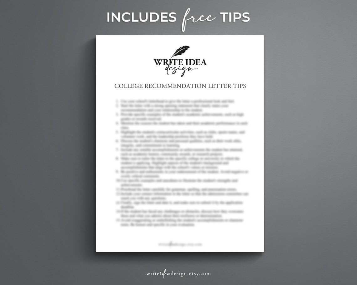 College Recommendation Letter Template: Google Docs & Microsoft Word ...