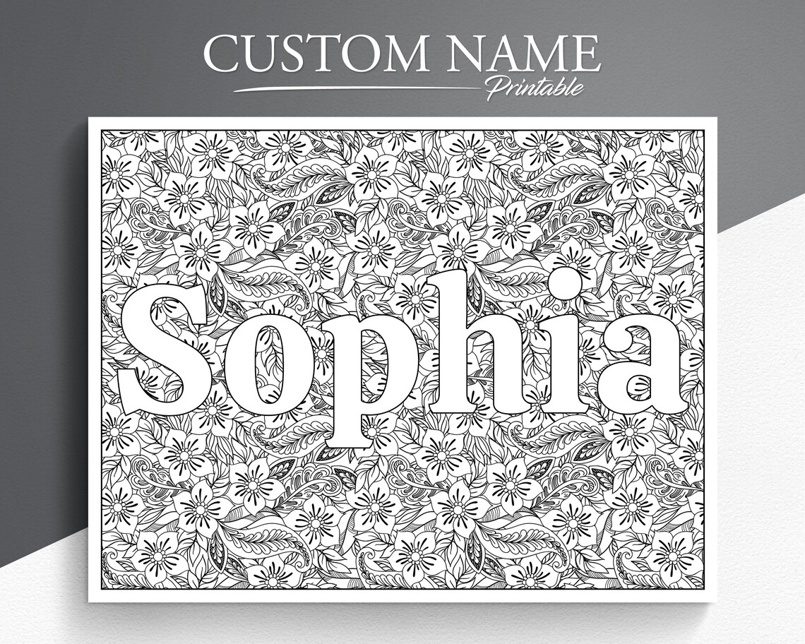 Custom Name Coloring Page. Custom Name Print. Custom Color Page ...