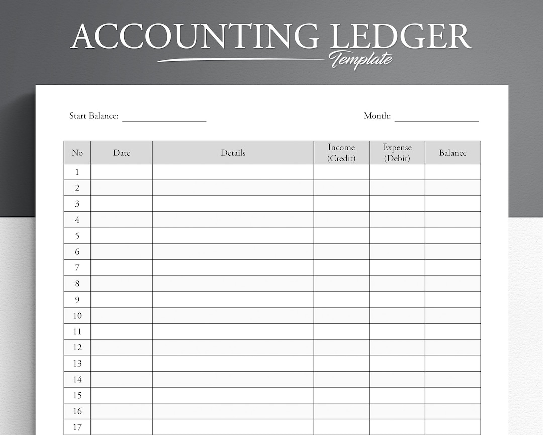 Accounting Ledger. Google Docs/microsoft Word/printable PDF. General Ledger. Expense Tracking ...