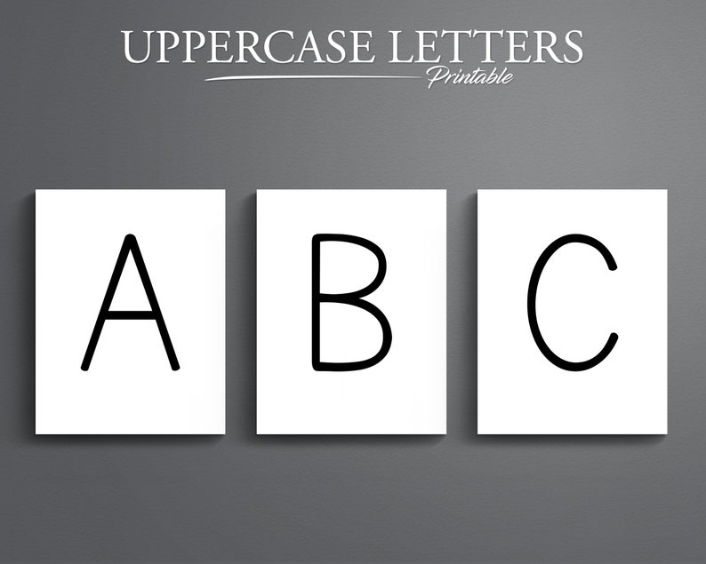 Printable Uppercase Letters. Printable Alphabet. 26 Pages. - Etsy