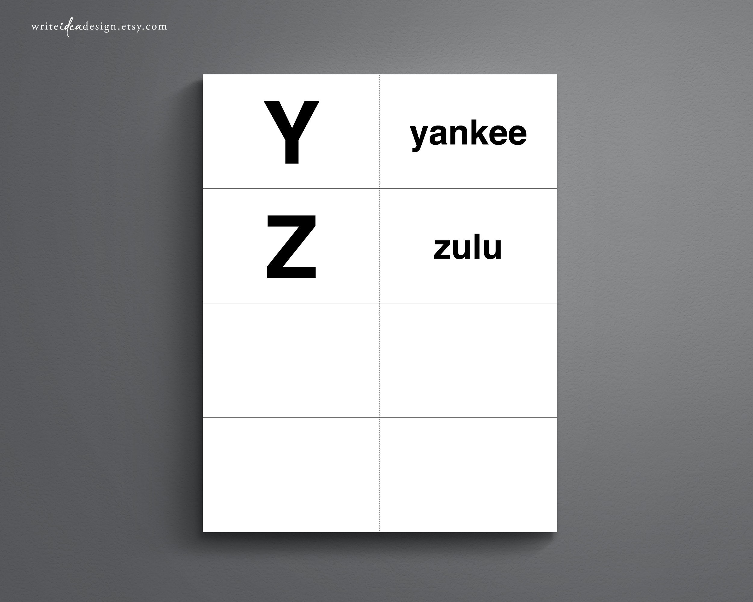 NATO Phonetic Alphabet Flash Cards (PDF Printable) - Etsy Australia