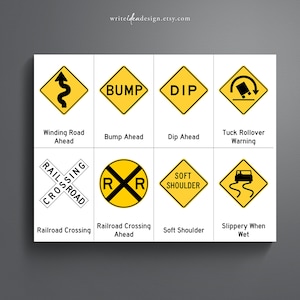 Printable Road Sign Flash Cards: Driver's Ed (PDF) - Etsy
