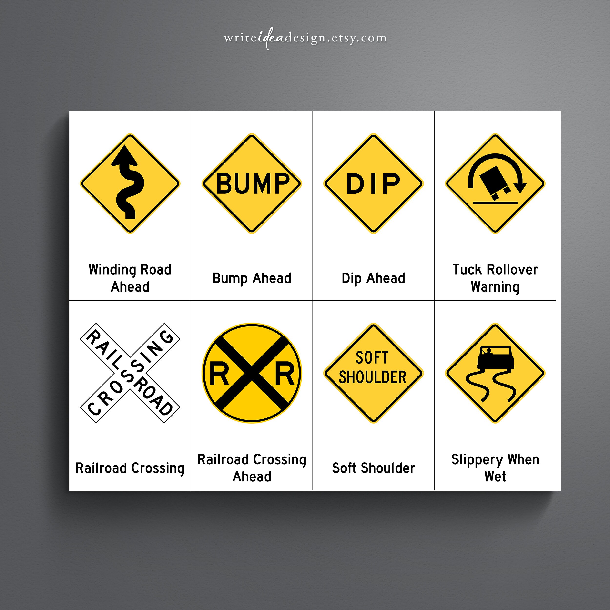 Printable Road Sign Flash Cards: Driver's Ed (PDF) - Etsy Australia