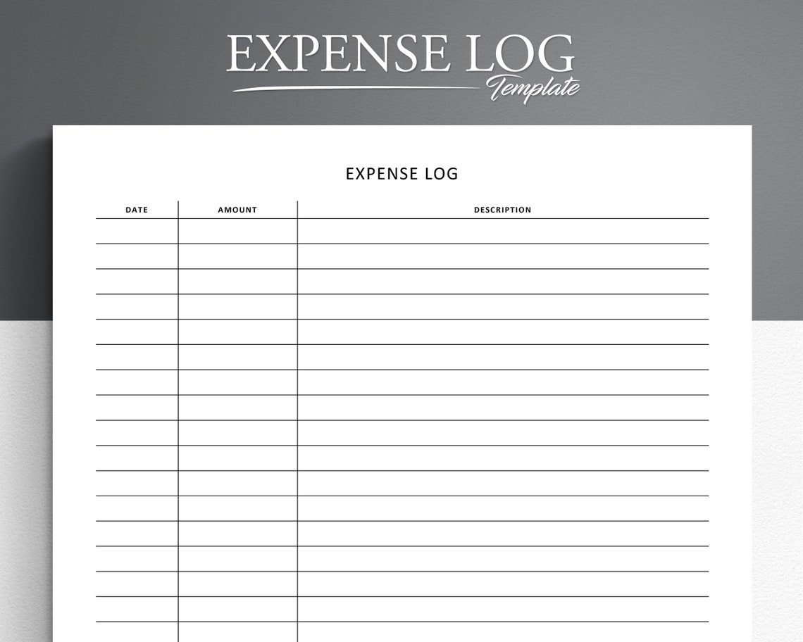 Expense Log. Expense Tracker. Purchase Tracker. Business Expenses ...