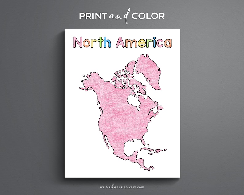 Continents Coloring Pages for Kids: Geography Color Page (PDF) - Etsy