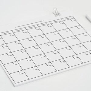 Blank Monthly Calendar Printable Calendar Digital Calendar | Etsy