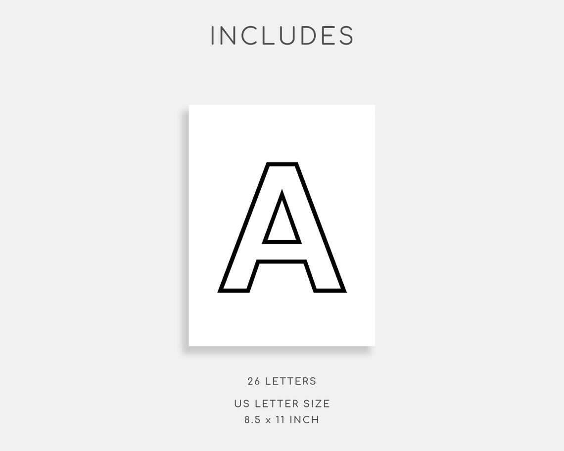 Printable Uppercase Letters. Printable Alphabet. 26 Pages. | Etsy