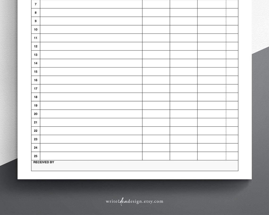 Printable Order Template. Order Form. Sales Order Template. - Etsy