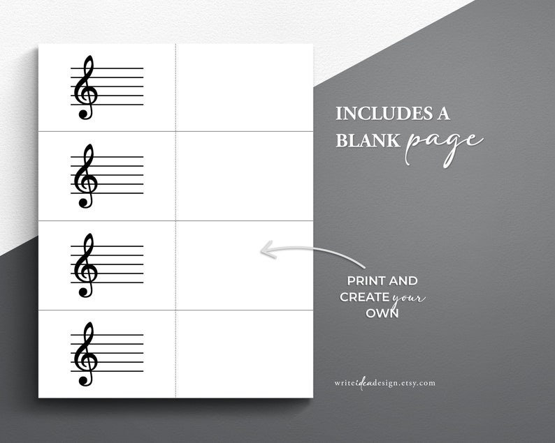 Printable Music Note Flash Cards. Treble Clef. Learning to - Etsy