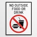 Printable No Outside Food Signs in US Letter and A4 Sizes, Instant ...