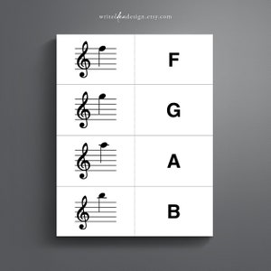 Printable Music Note Flash Cards. Treble Clef. Learning to Read Music ...