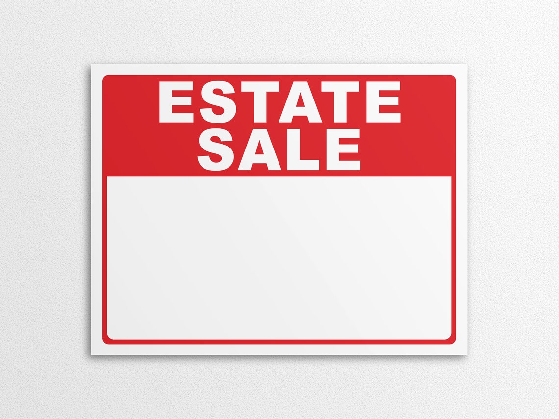 Printable Estate Sale Sign - US Letter and A4 Sizes, Instant Download ...