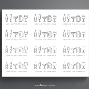 Printable Drink Ticket Templates: Wedding & Party Vouchers (PDF) - Etsy