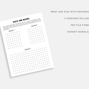 Dots and Boxes Printable Game. Dot Grid Printable Game. Pigs | Etsy