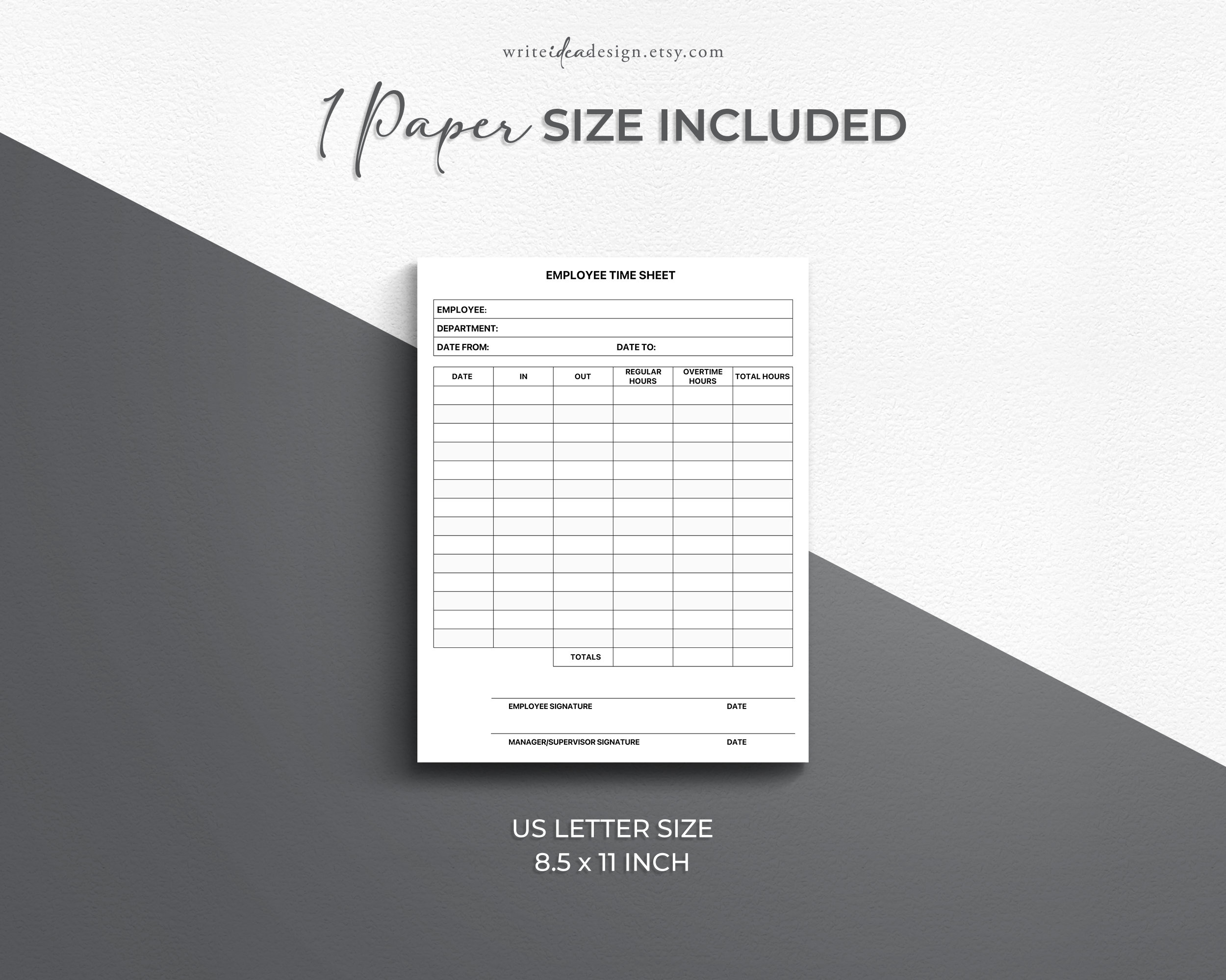 Employee Timesheet. Editable Timesheet. Printable Timesheet. - Etsy Canada