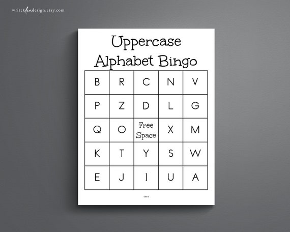 Picture Alphabet Bingo, 30 Printable Alphabet Bingo Cards, ABC Practice ...