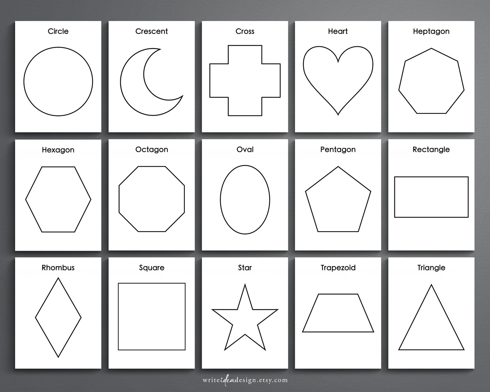 Basic Shape Pages. 15 Basic Shape Coloring Pages. Shape - Etsy