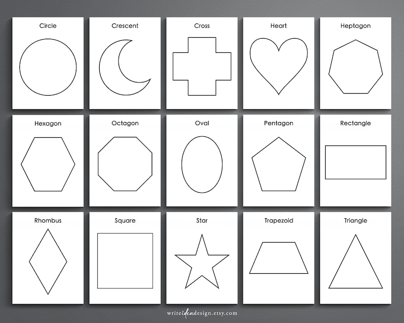 Basic Shape Pages. 15 Basic Shape Coloring Pages. Shape - Etsy