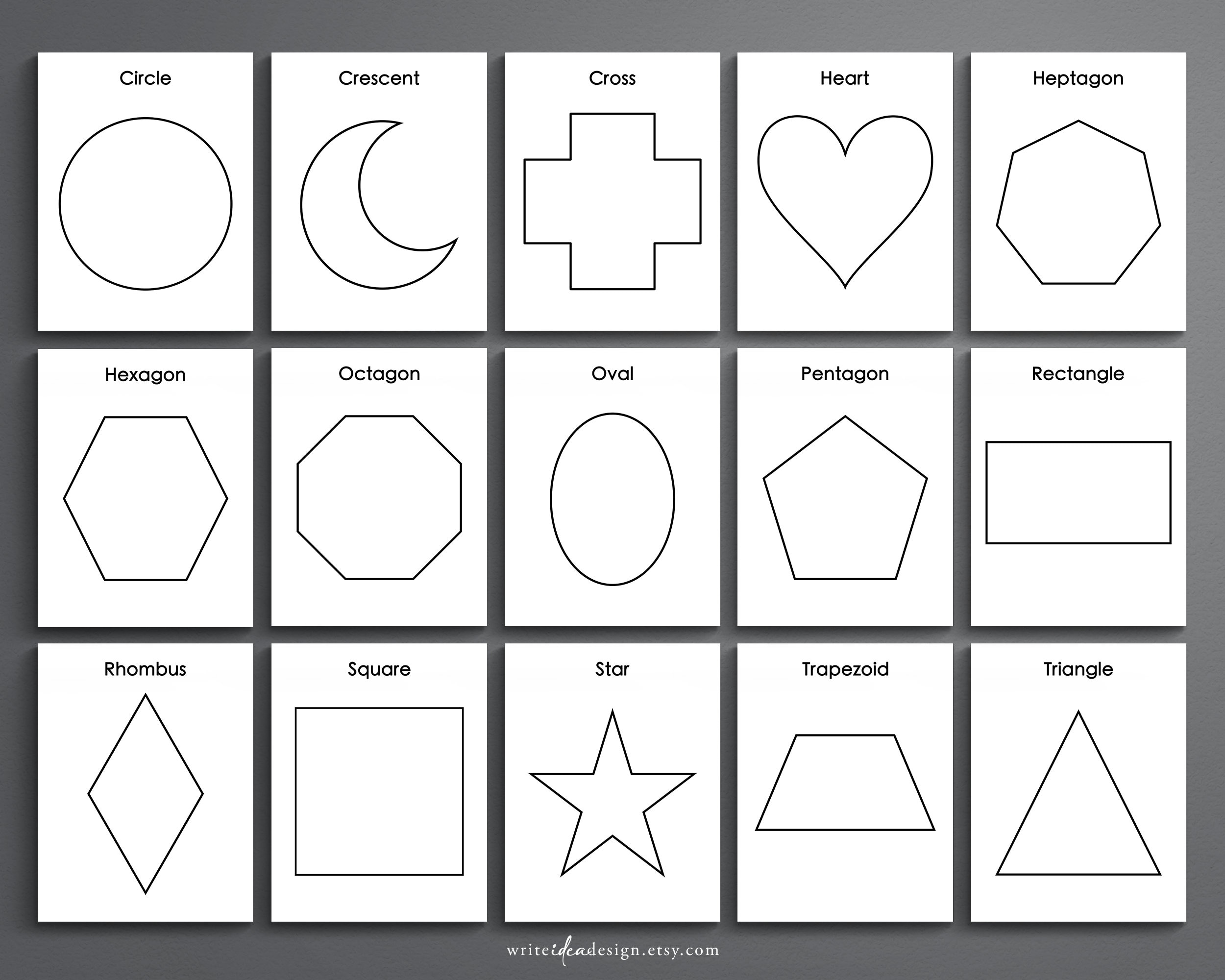 Basic Shape Pages. 15 Basic Shape Coloring Pages. Shape - Etsy