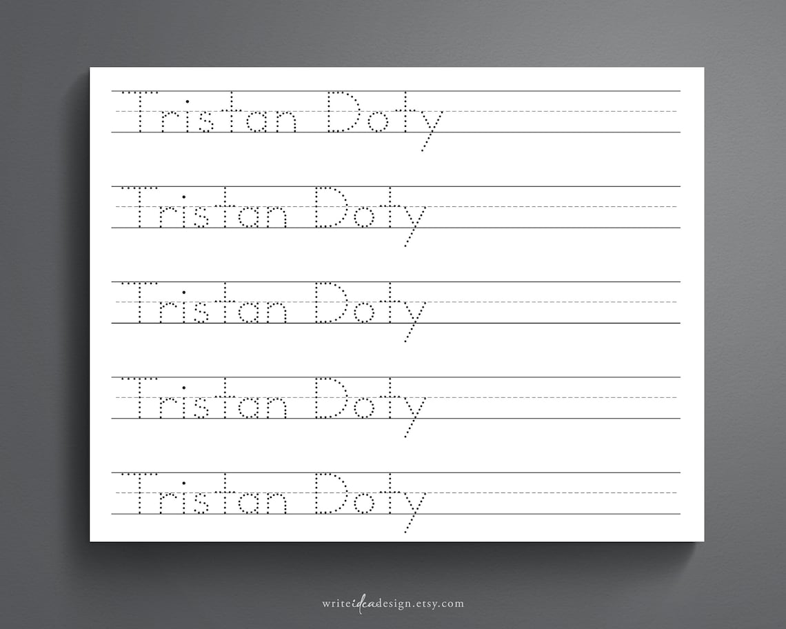Personalized Dot Name Tracing Worksheet: Handwriting Practice (PDF) - Etsy