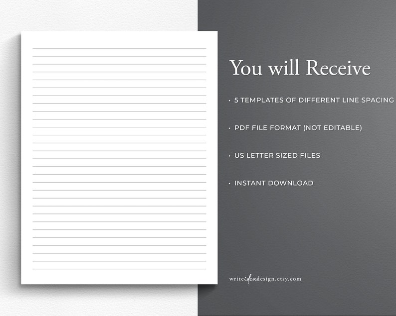 Printable Lined Paper. Wide Ruled Paper. College Ruled Paper. Digital ...