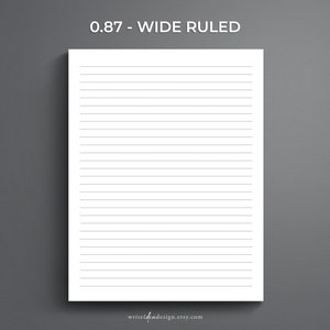 Printable Lined Paper. Wide Ruled Paper. College Ruled Paper. Digital ...