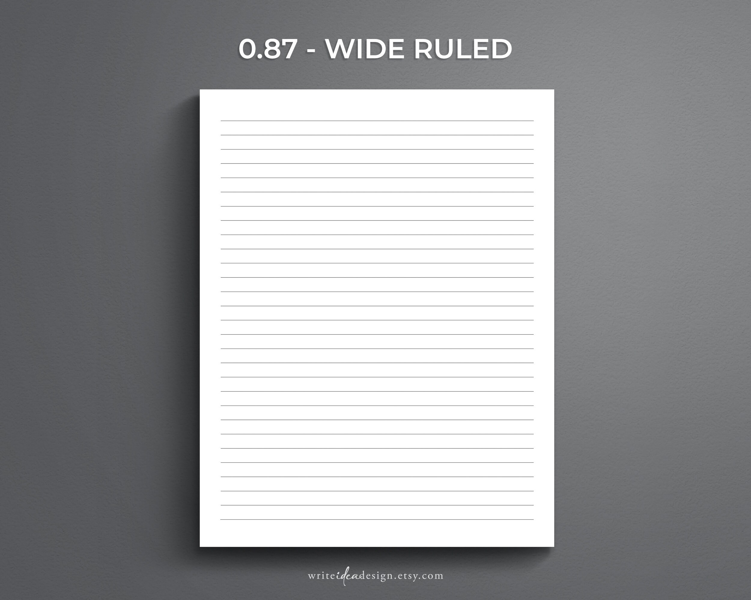 Printable Lined Paper. Wide Ruled Paper. College Ruled Paper. Digital ...