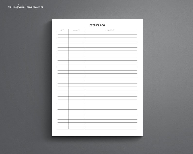 Expense Log. Expense Tracker. Purchase Tracker. Business - Etsy