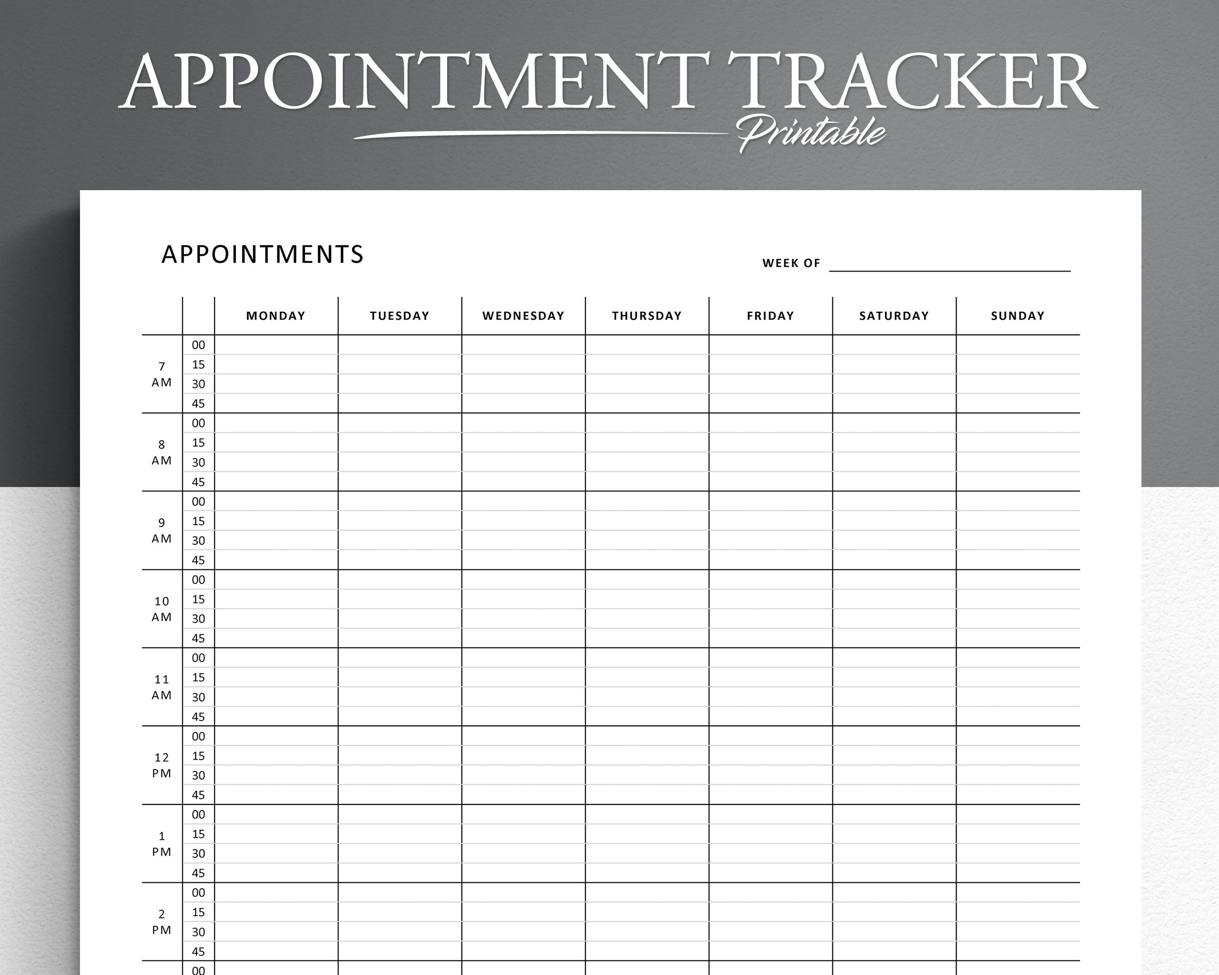 45 Printable Appointment Schedule Templates Appointment Calendars