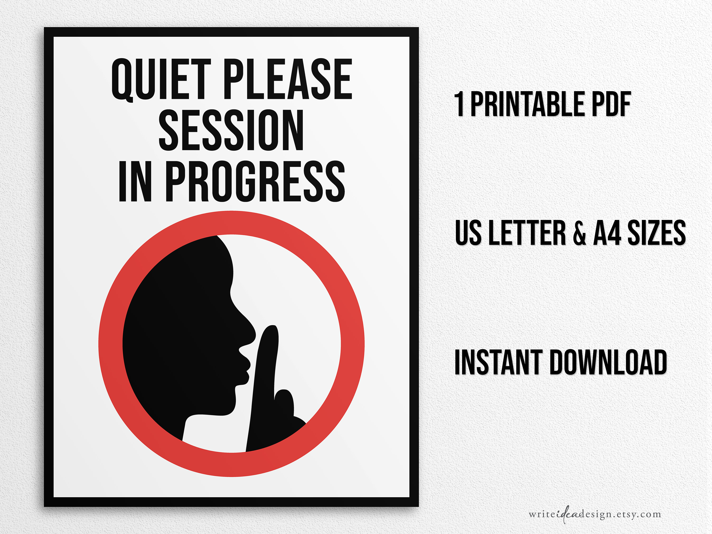 Quiet Sign Printable QUIET PLEASE SESSION IN PROGRESS SIGN/SIGNAGE