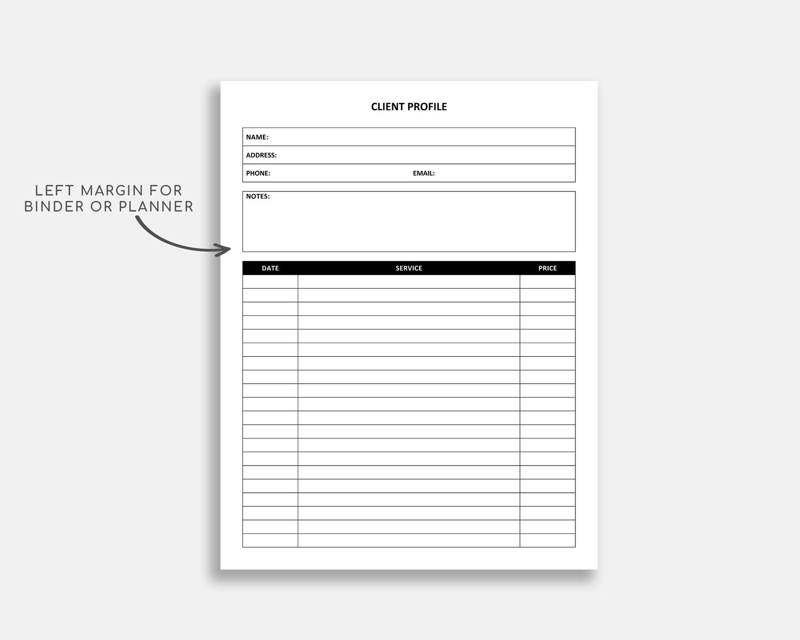 Client Profile. Customer Information Card. Client Profile - Etsy UK