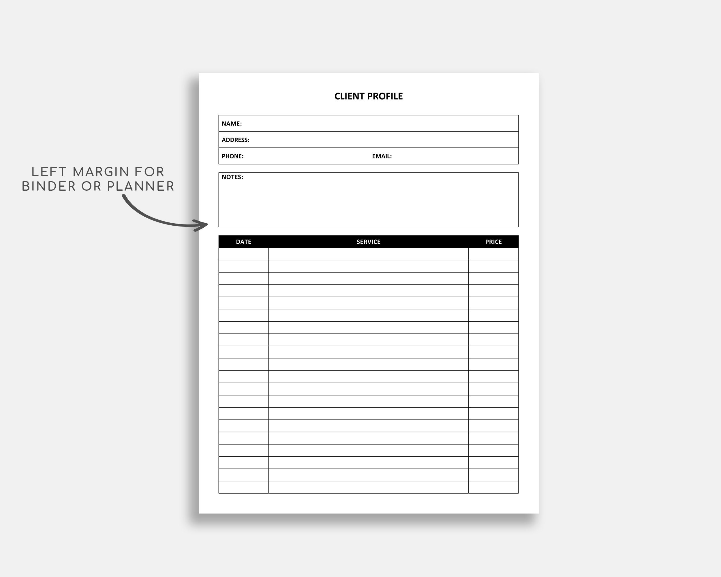 Client Profile. Customer Information Card. Client Profile - Etsy UK