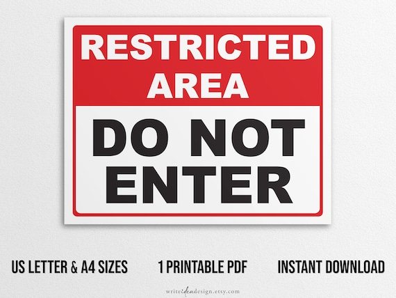 Restricted Access Sign Template