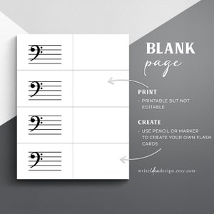 Printable Music Note Flash Cards. Bass Clef. Learning to Read Music ...