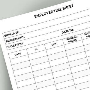 Employee Timesheet. Editable Timesheet. Printable Timesheet. | Etsy