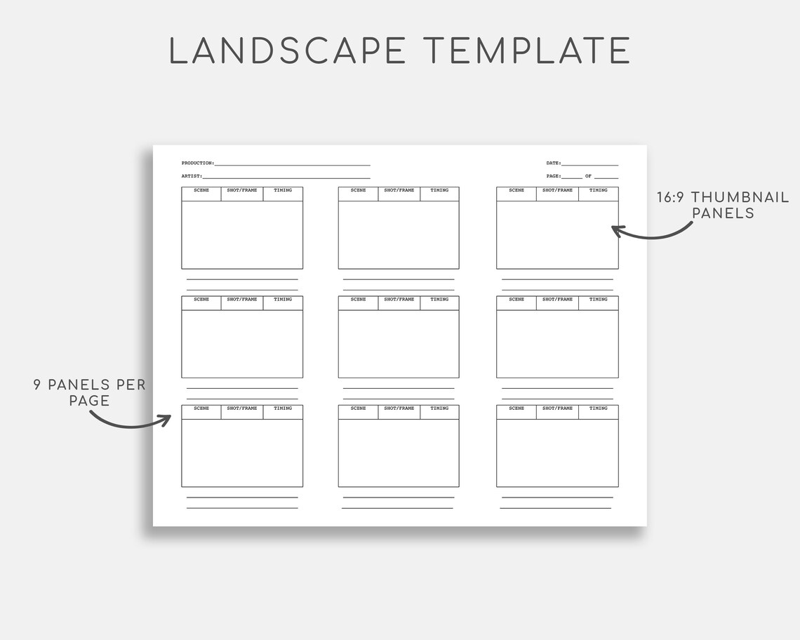 Printable Storyboard Template. Story Board Planner. Video - Etsy